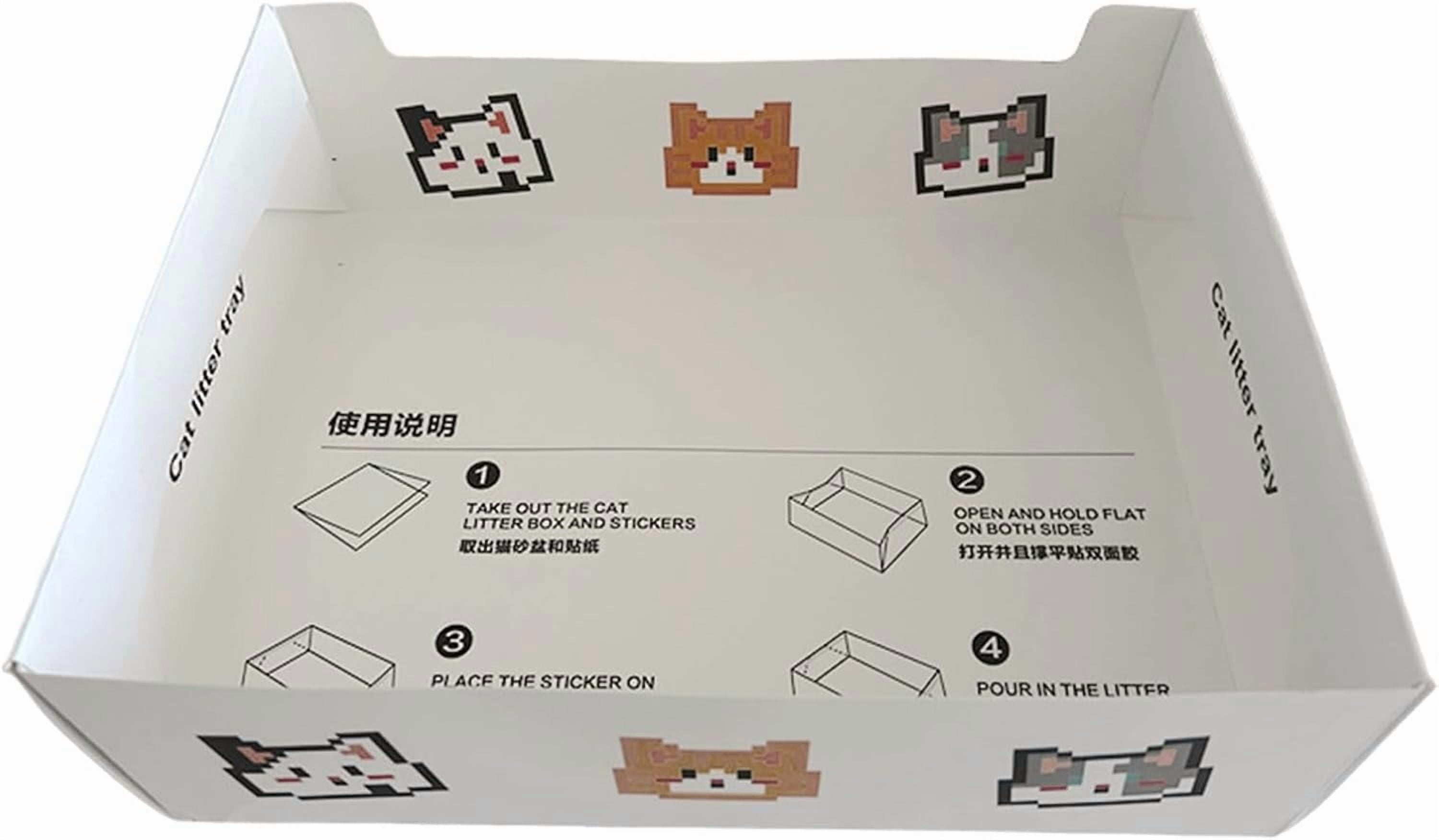 Disposable Foldable Cardboard Cat Litter Box – Portable and Hygienic ...