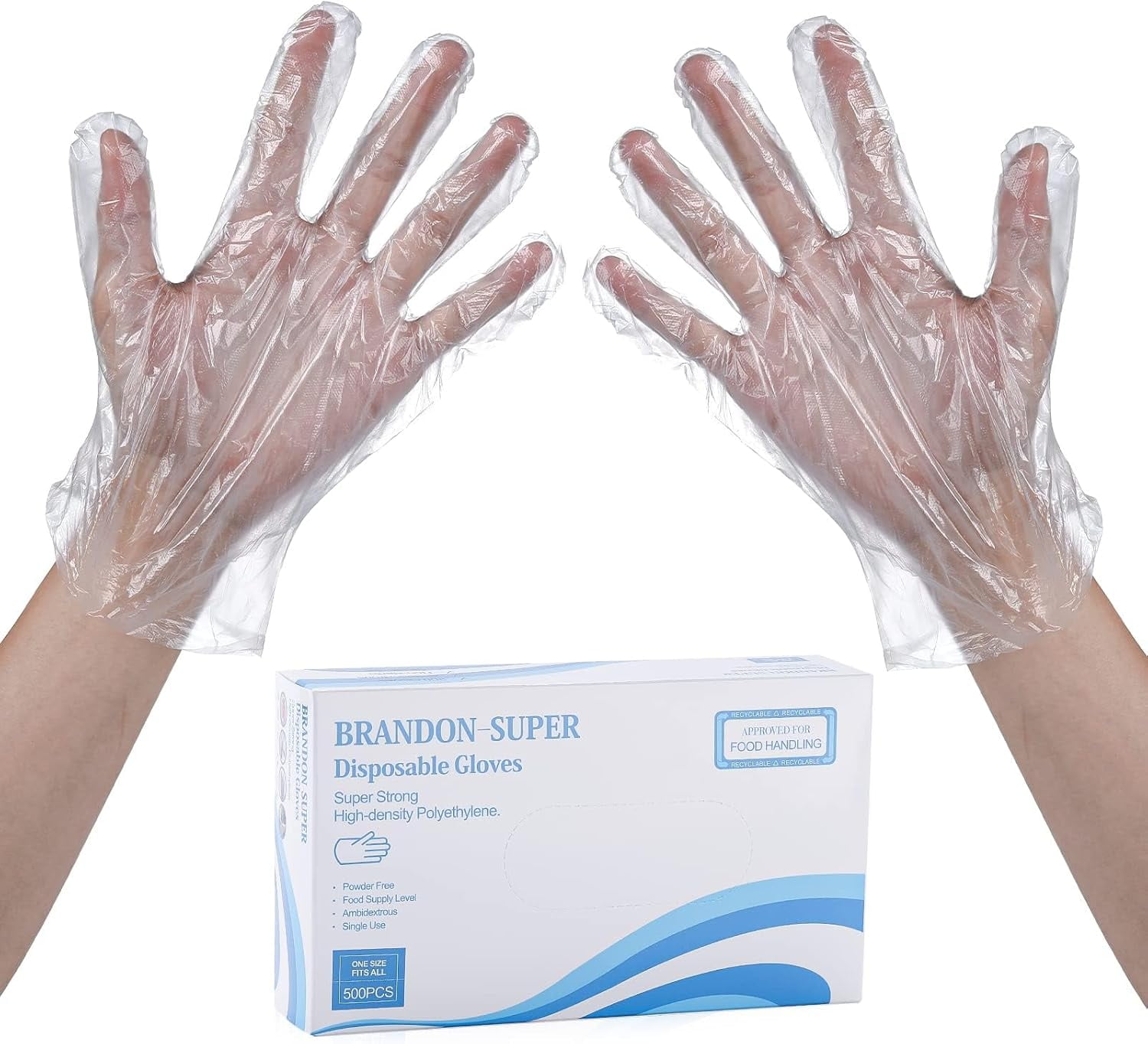 Disposable Food Prep Gloves - 500 Piece Plastic Food Safe Disposable ...