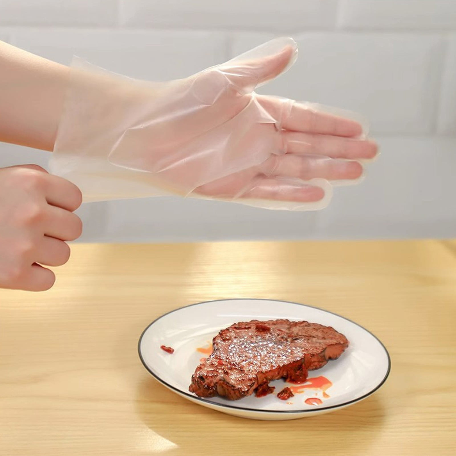 Disposable Food Prep Gloves - 70 Piece Plastic Food Safe Disposable ...