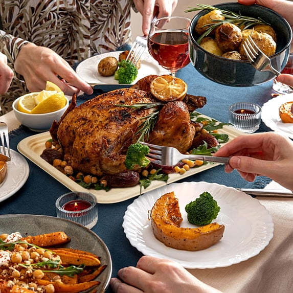 Disposable Food Trays, 105 Pack Heavy Duty Paper Plates, 14 Inch Tray ...