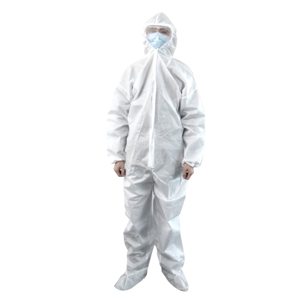 Disposable Full Body Protection Suit with Hood, Elastic Cuffs for Safe ...