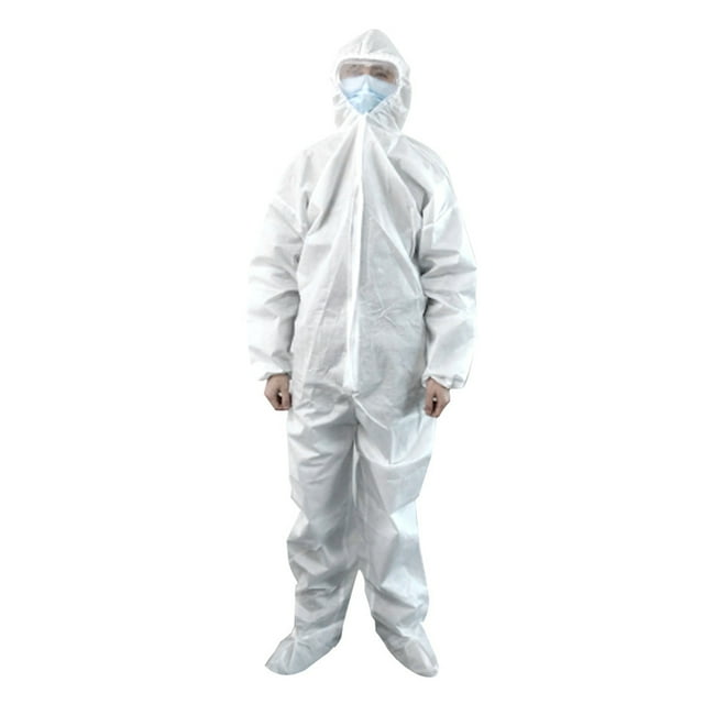 Disposable Full Body Protection Suit with Hood, Elastic Cuffs for Safe ...