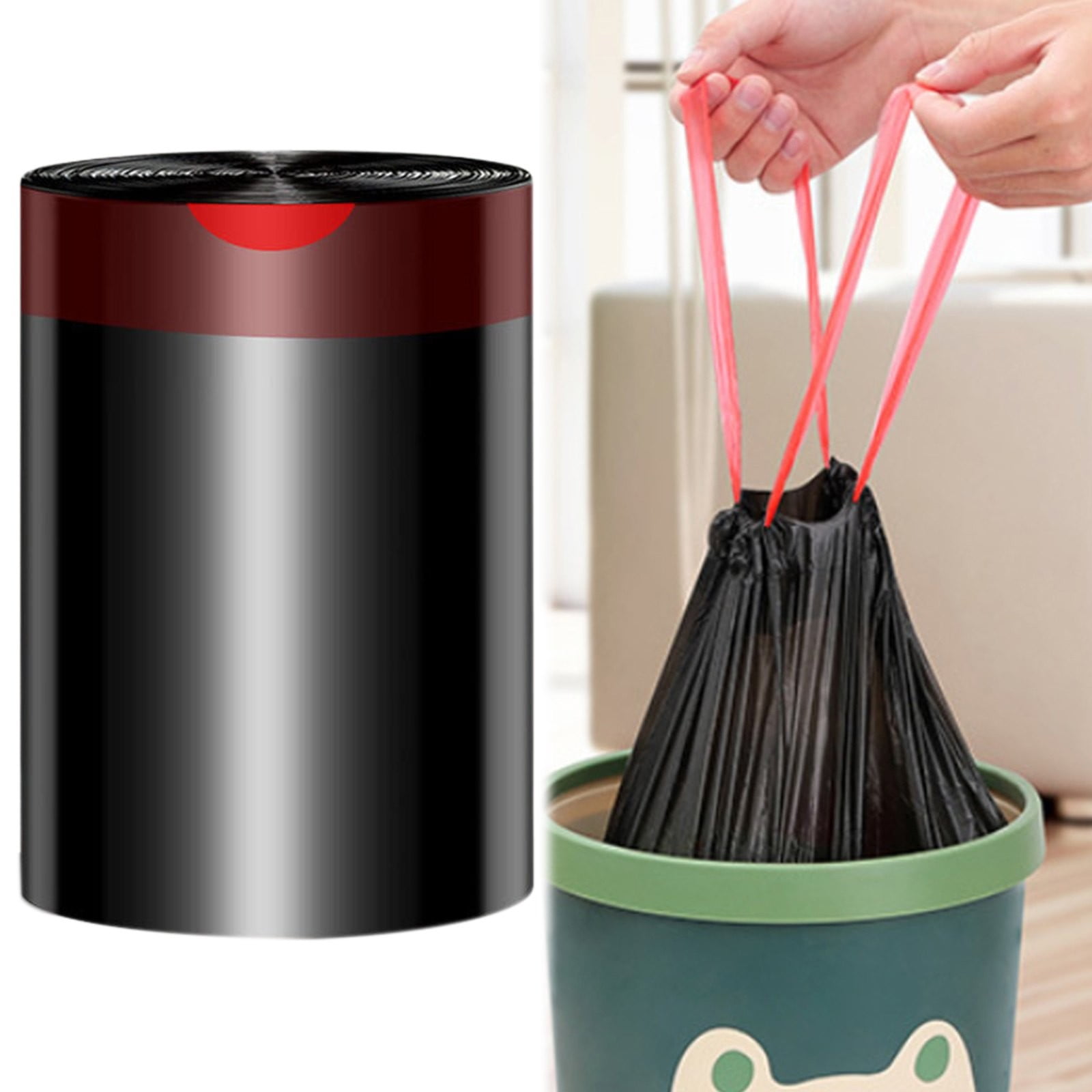 Disposable Garbage Bag Thickened Flat Mouth With Rolled Garbage Bag ...