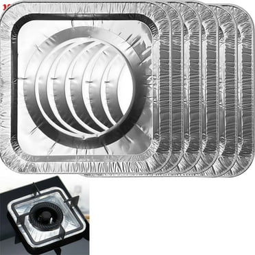 Gas Burner Covers (100 Pack) Disposable Aluminum Foil Square Stove ...