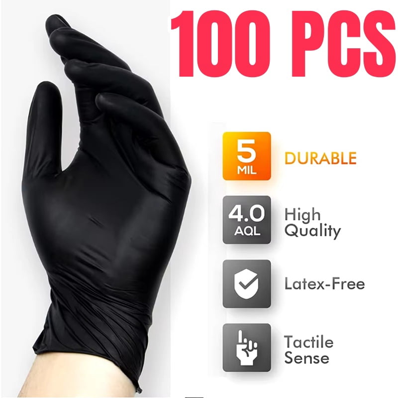 Disposable Glove Packaging Black Nitrile Gloves Household Kitchen ...