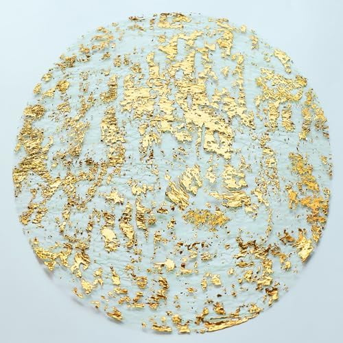 Disposable Gold Placemats Set of 12 Metallic Round 13 Inch Foil Mesh ...