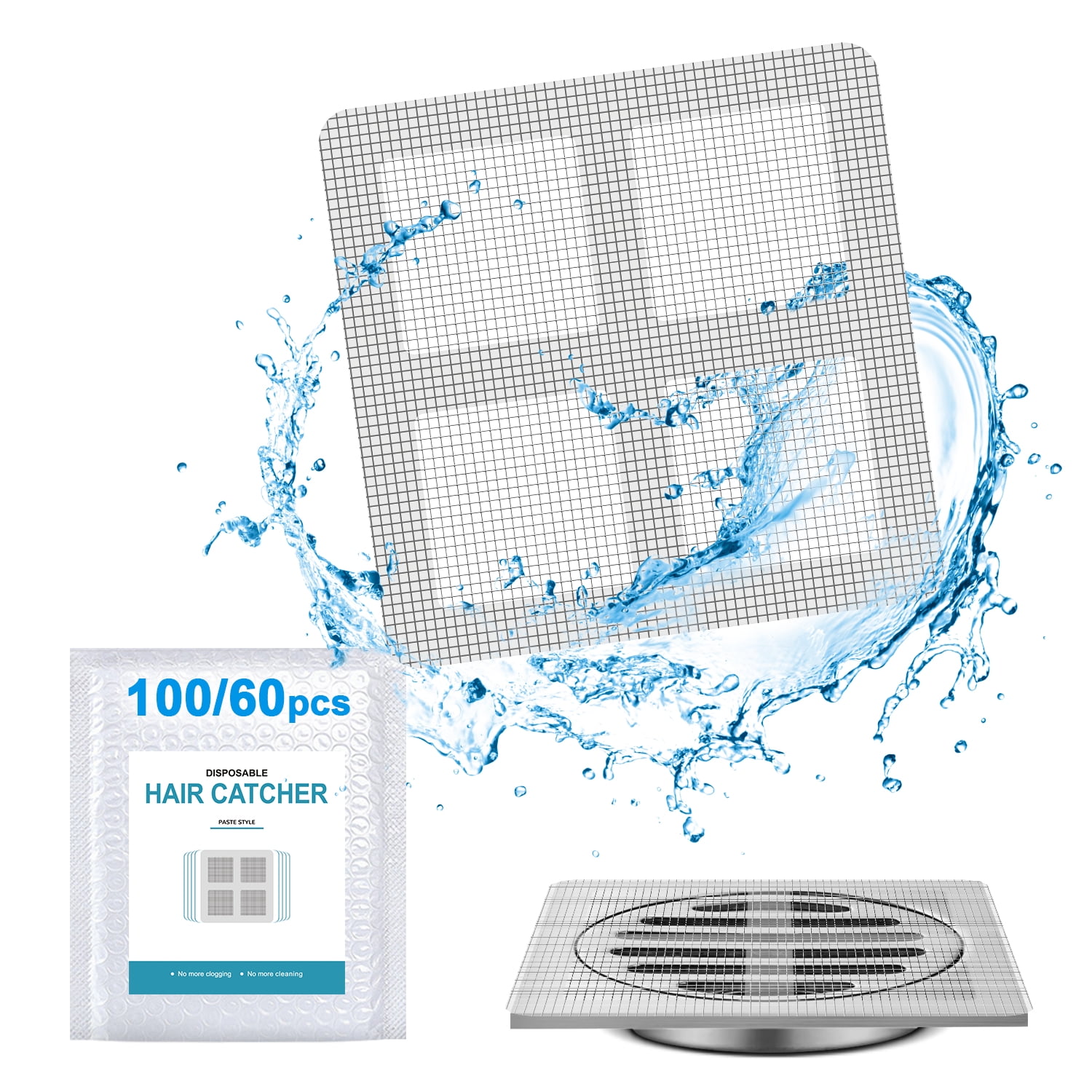 Disposable Hair Drain Stickers,100 PCS Floor Drain Sticker, Disposable ...