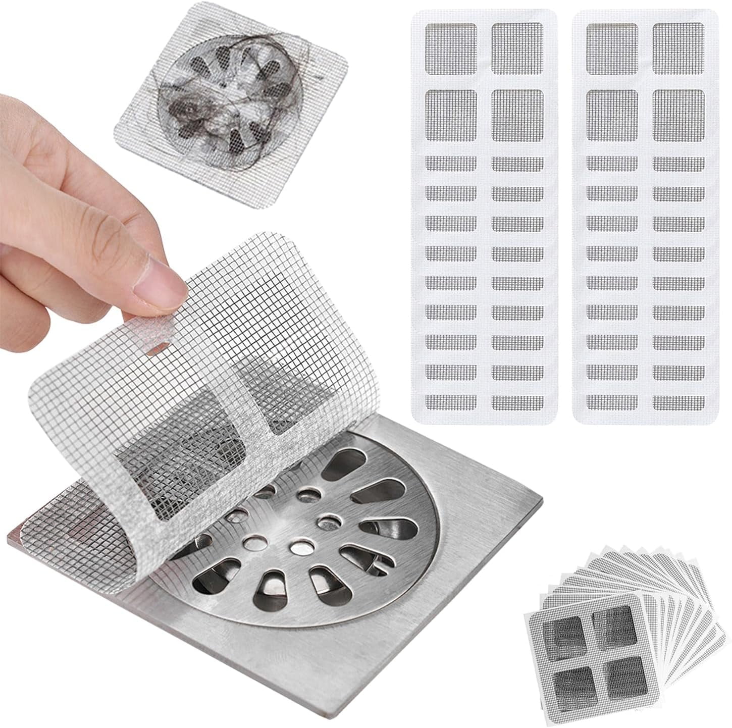 Disposable Hair Drain Stickers, 10PCS Disposable Shower Drain Cover ...