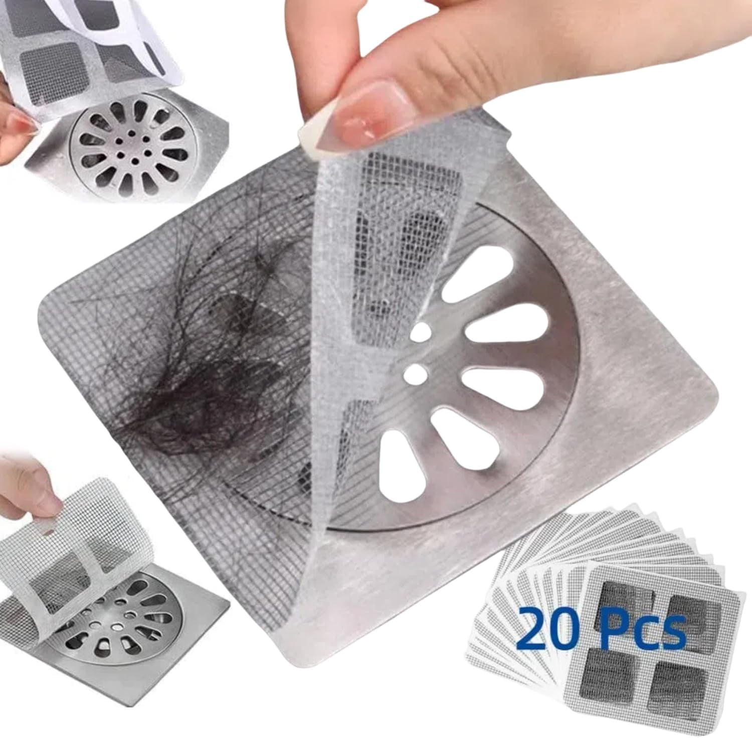 Disposable Hair Drain Stickers, 2025 Upgraded Disposable Shower Drain ...