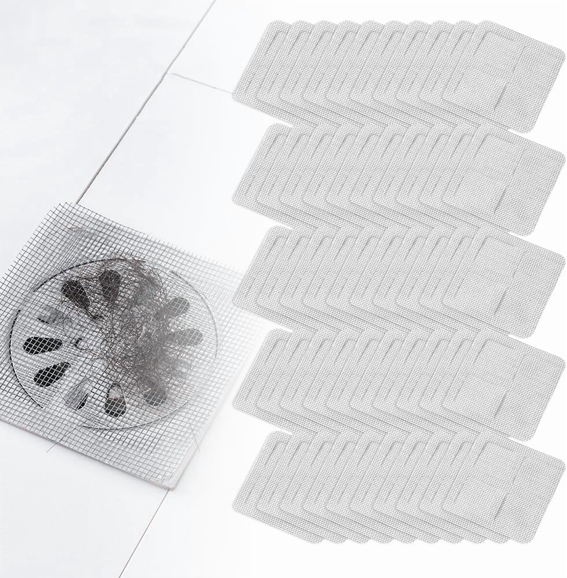 Disposable Hair Drain Stickers, 30/50/100-Pack Square Mesh Covers for ...