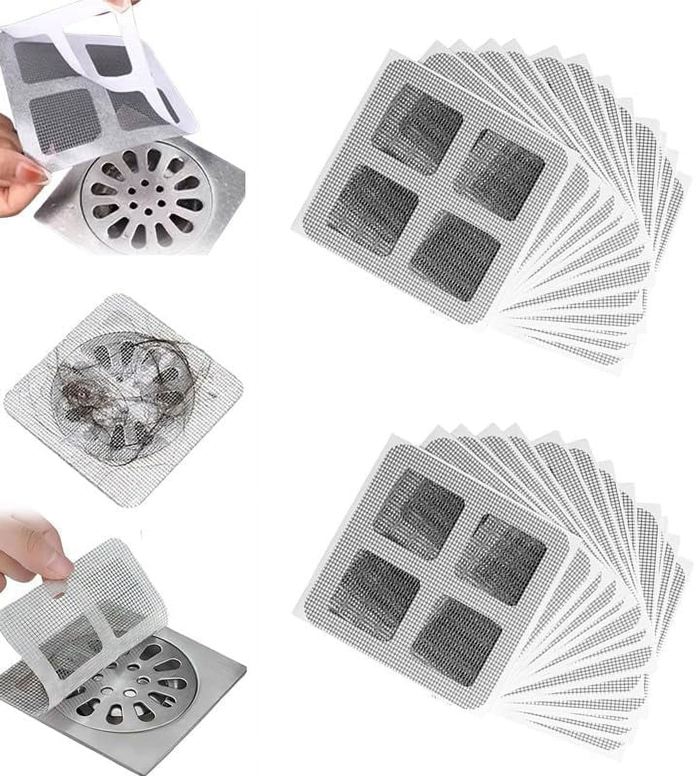Disposable Hair Drain Stickers, 4" X 4" Disposable Shower Drain Cover ...