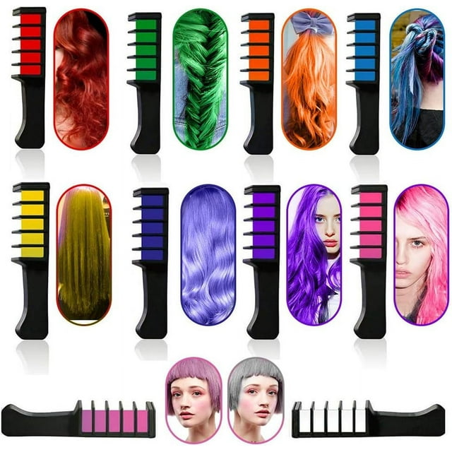 Disposable Hair Dye Comb Temporary Hair Chalk Color Combs (Assorted ...