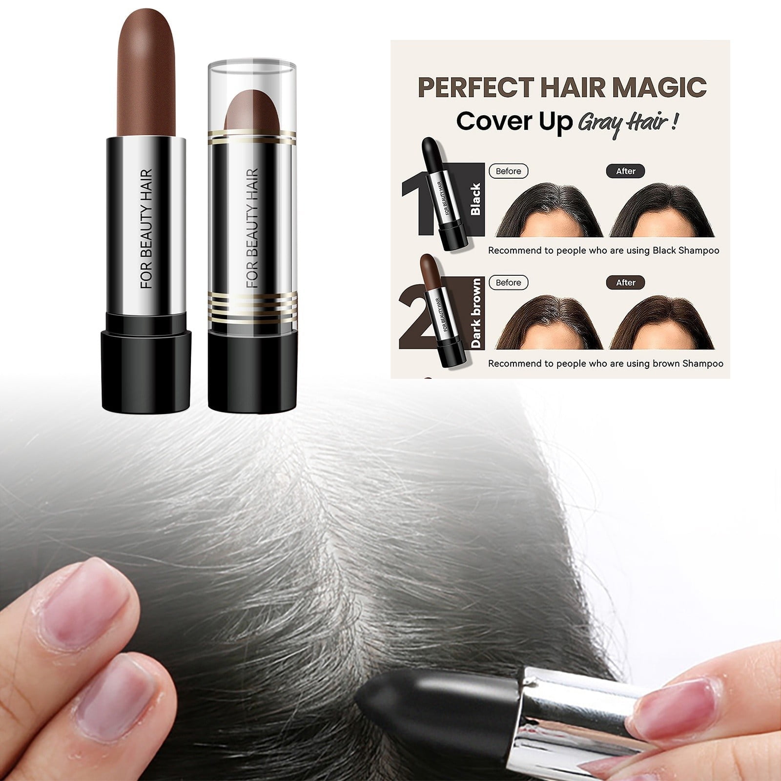 Disposable Hair Dye Pen Instantly Covers Gray Hair Lipstick Style ...