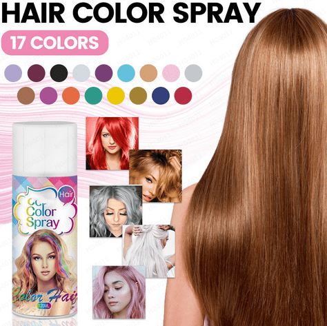 Disposable Hair Dye Spray with Color Spray, 1-Day Washable Temporary ...