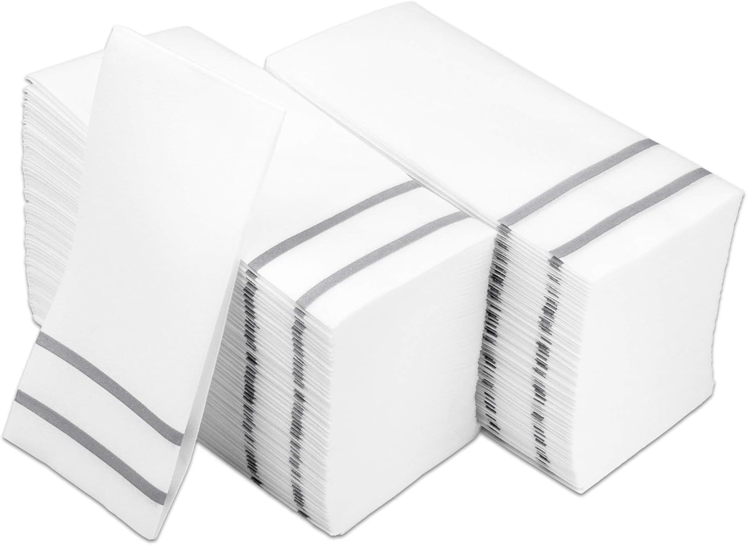 Disposable Hand Towels for Bathroom, Silver Design 200 Disposable Linen ...