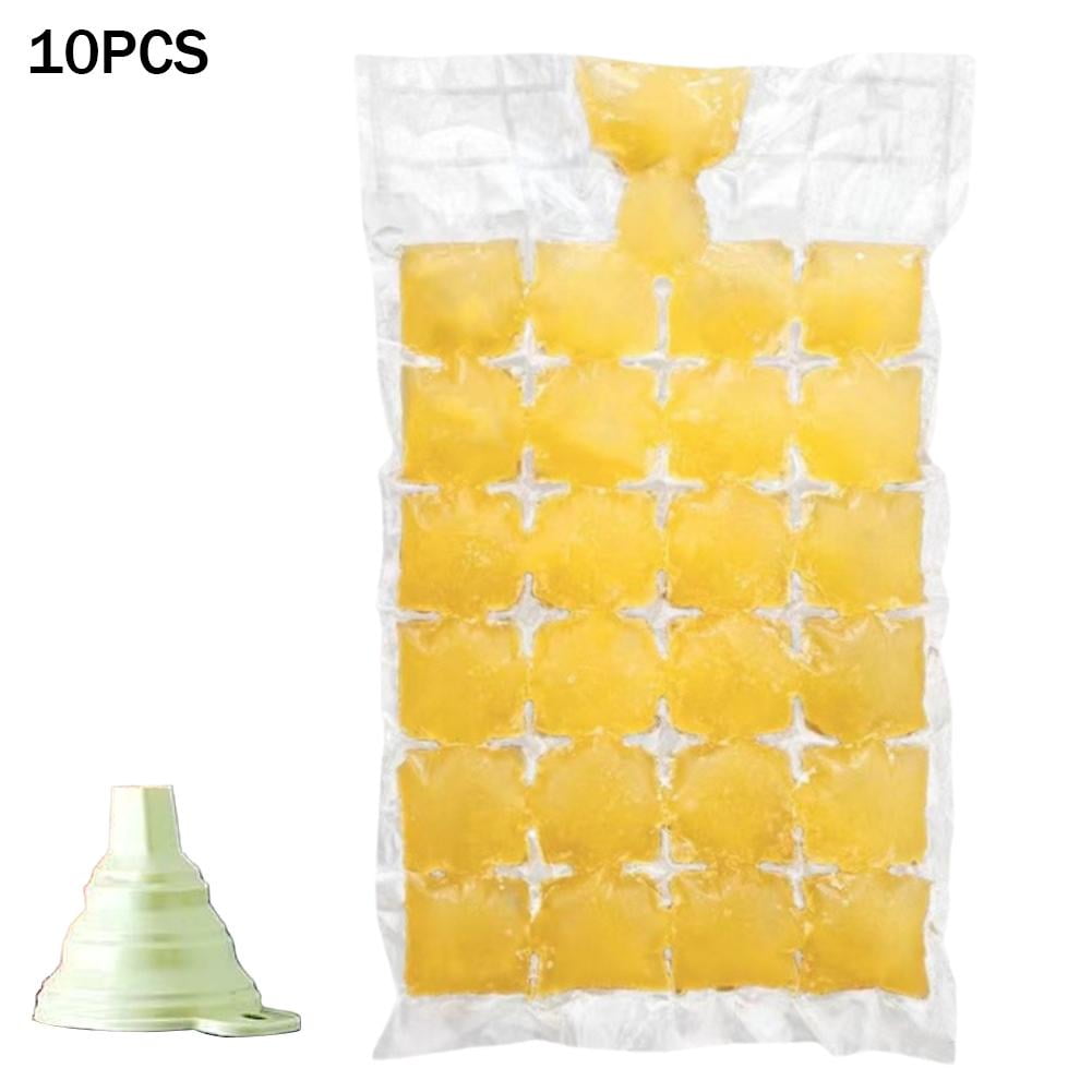 Disposable Ice Cube Bags with Funnels - 24-Pack Stackable Easy Release ...