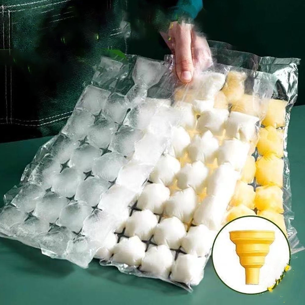 Disposable Ice Cube Mold Bags with Funnels, 100PCS Ice Cube Trays Self ...