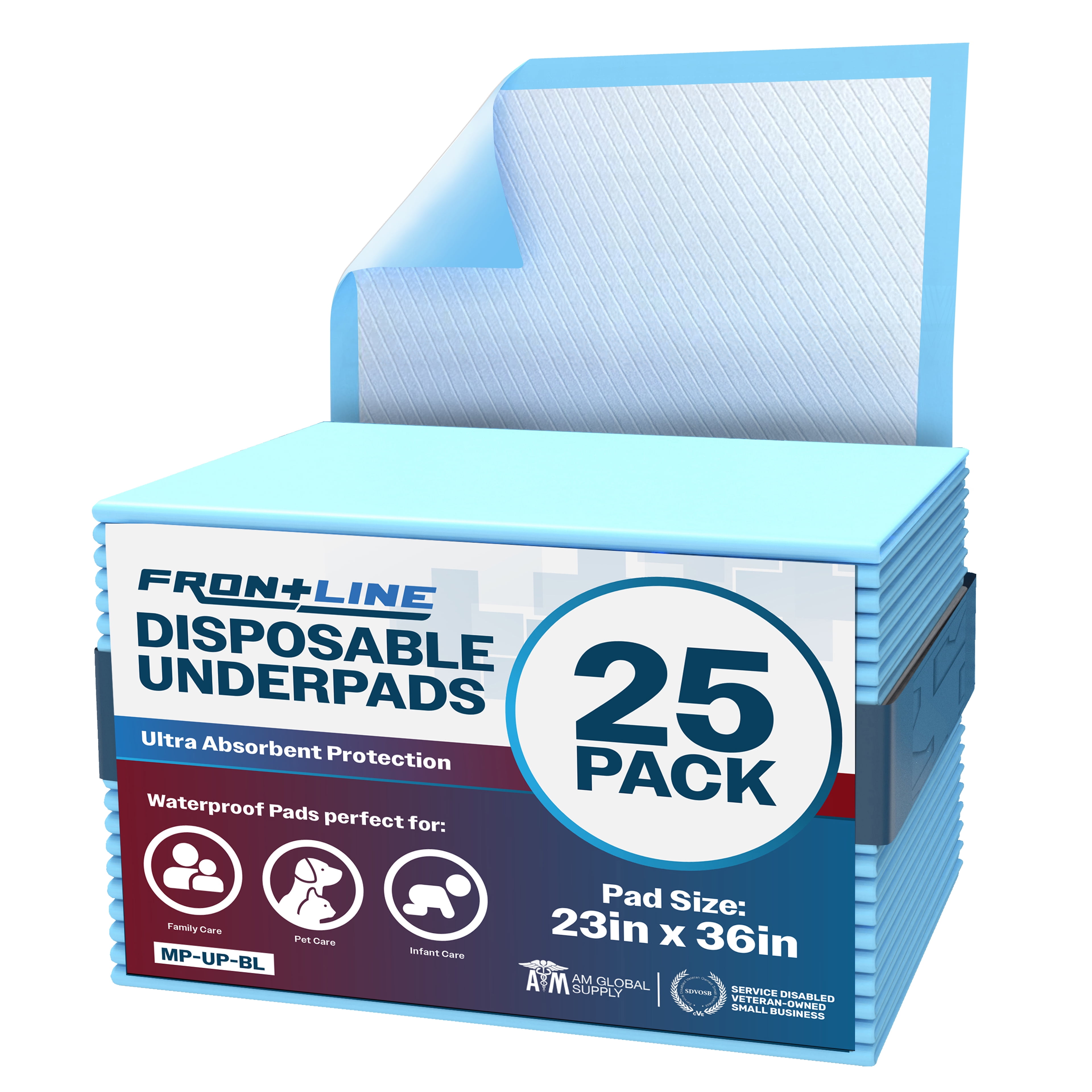 FRONTLINE Disposable Incontinence Underpads, 23'' X 36'', 25 Count ...