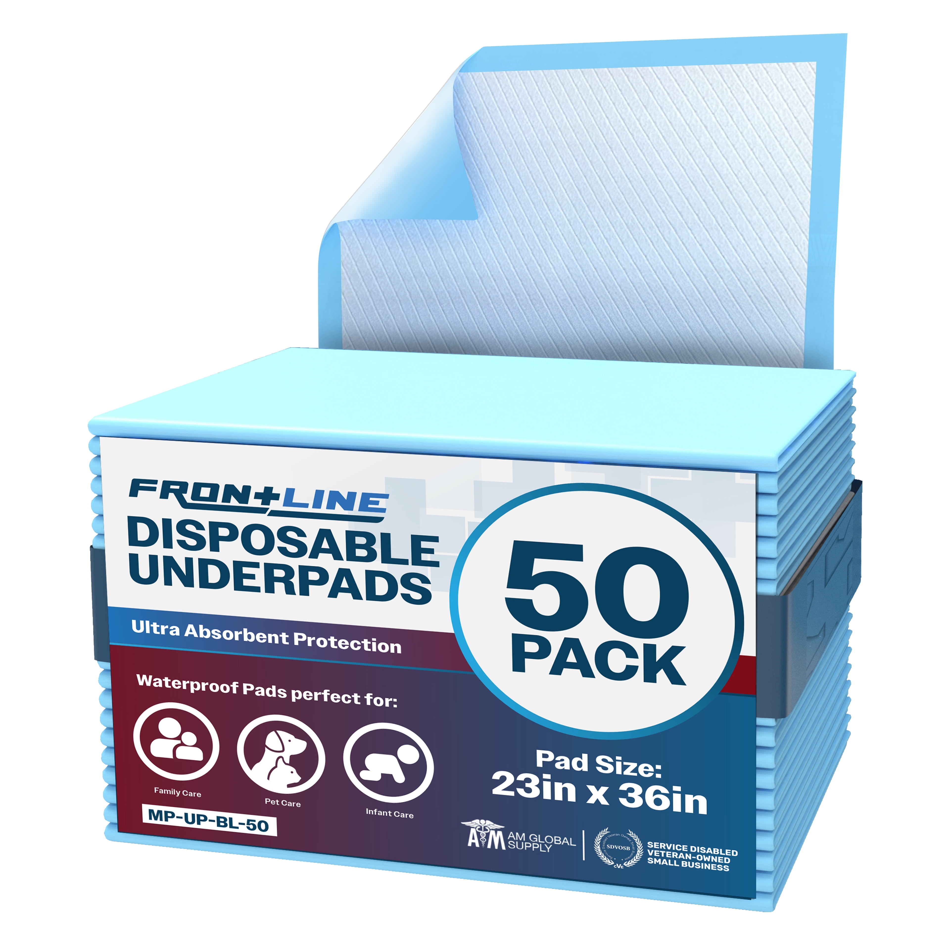 FRONTLINE, Disposable Incontinence Bed Pads, 23" x 36", 50 ct - Walmart.com