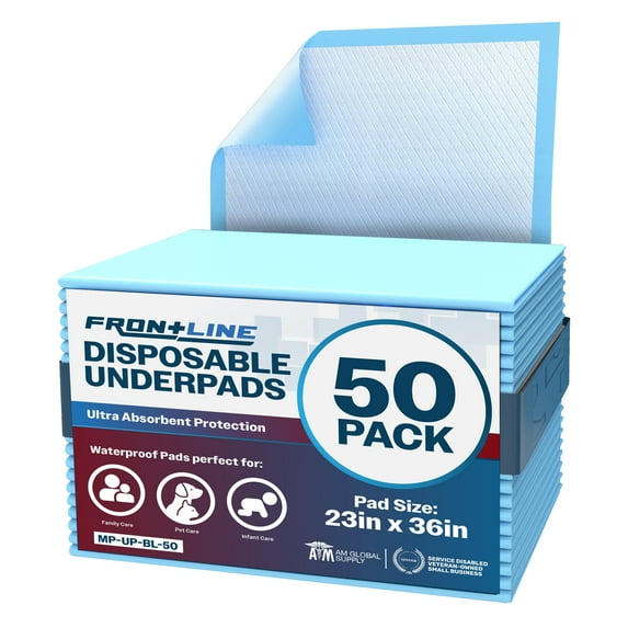 FRONTLINE, Disposable Incontinence Bed Pads, 23" x 36", 50 ct - Walmart.com