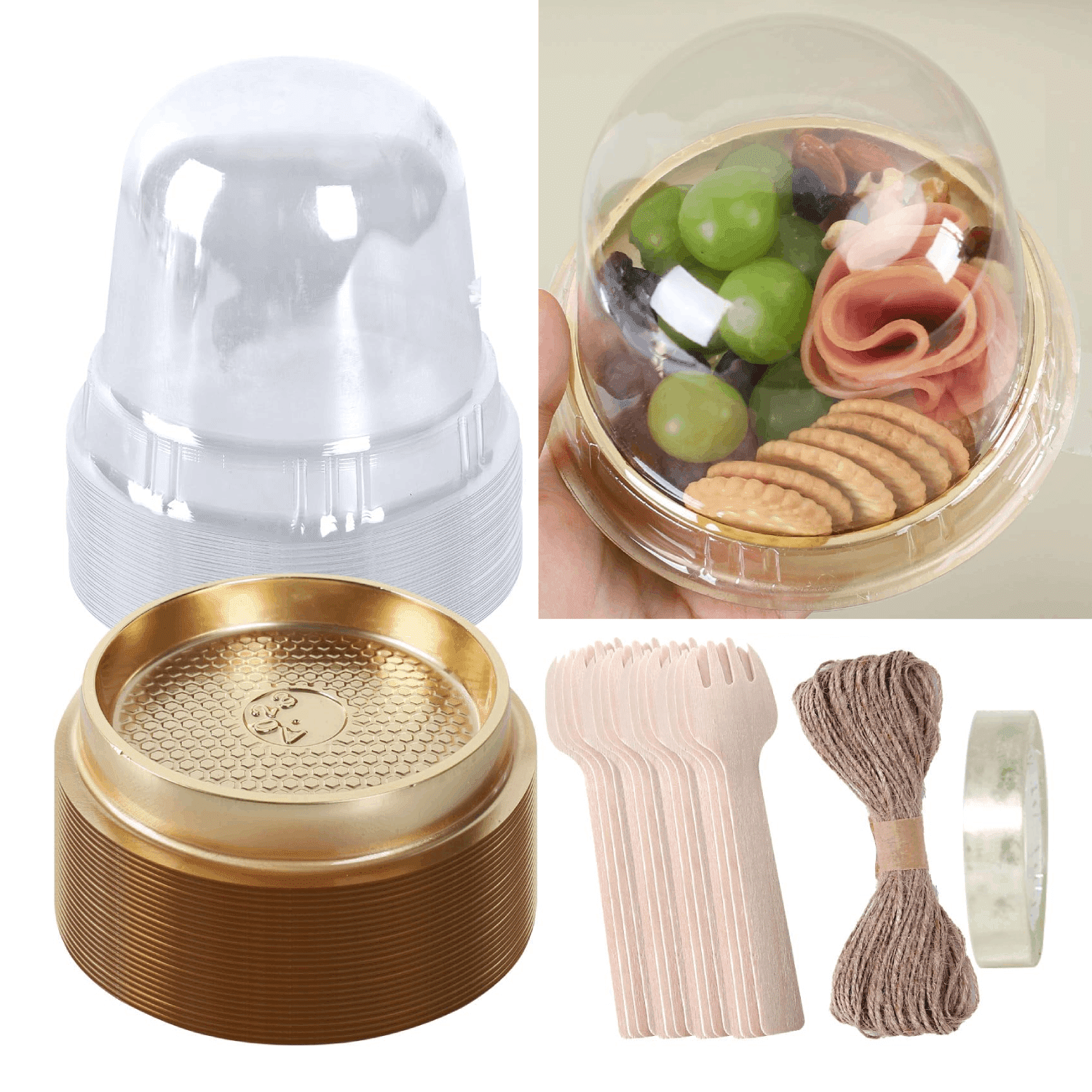 Disposable Individual Dessert Cups 50-Pack, Clear Round Food Containers ...