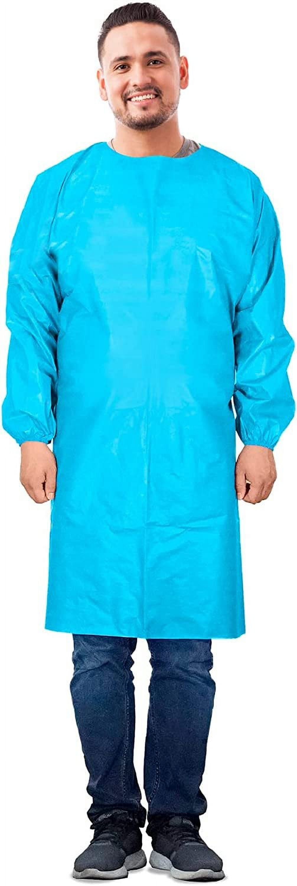 Disposable Isolation Gown, X-Large. 200 Pack Blue 2 Mil Polyethylene ...