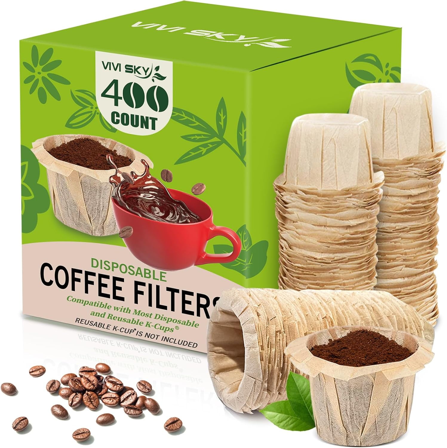 Disposable K Cup Coffee Filters,400 Count Coffee Filter Paper Filters ...