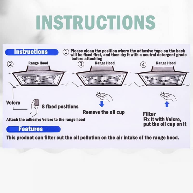 Disposable Kitchen Hood Oil Filter Paper Range Hood Grease Anti Oil ...