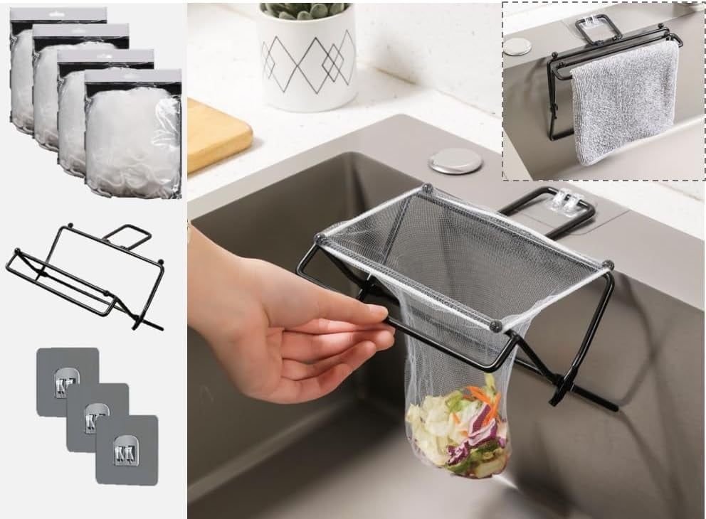 Disposable Kitchen Sink Strainer Filter | Foldable Iron Holder | Sink ...