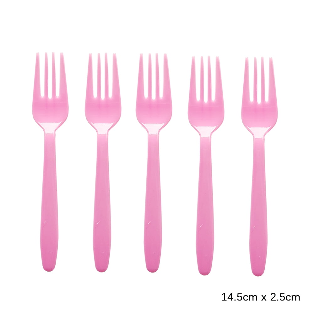 Disposable Knife Fork Spoon Cutlery Set Pink Blue Disposable Tableware ...