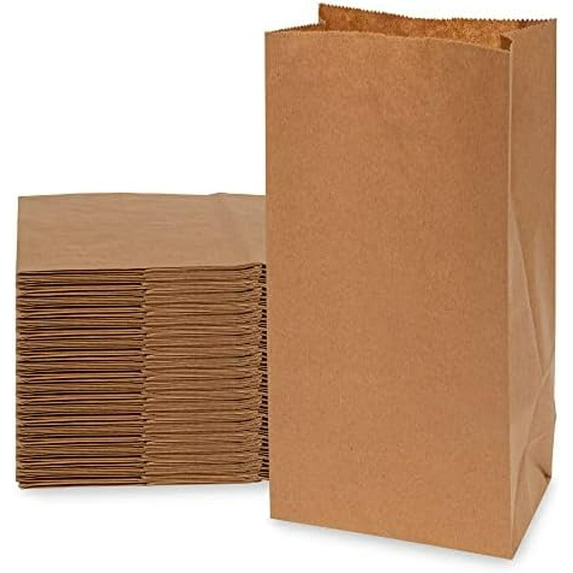 Disposable Kraft Brown Lunch Bags, Small Paper Bags for Takeout Goodies ...