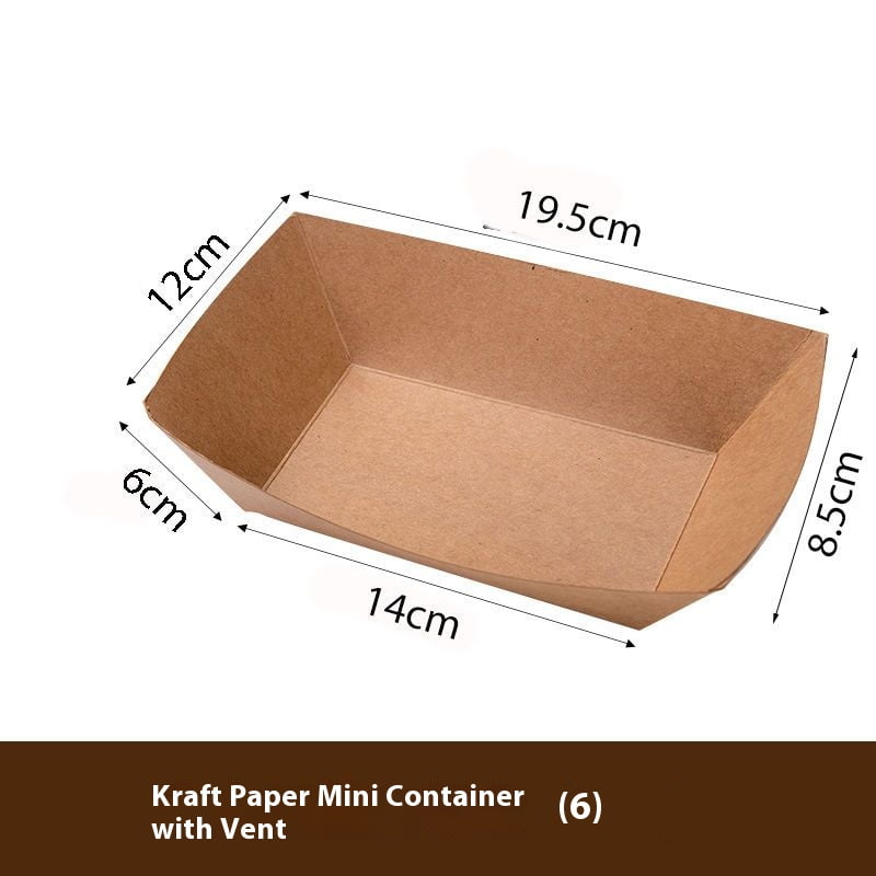 Disposable Kraft Paper Boat Food Container 50-Pack 8.5x14 cm Base ...