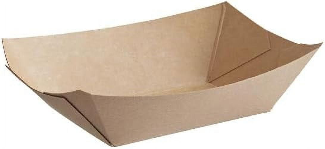 Disposable Kraft Paper Food Trays, 1 Lb Kraft Food Serving Boats, Brown ...