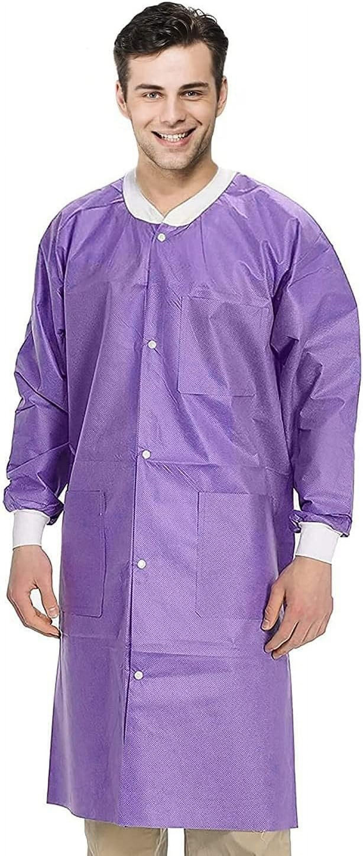Disposable Lab Coat, Large. Pack of 5 Purple SMS Disposable Lab Coats ...