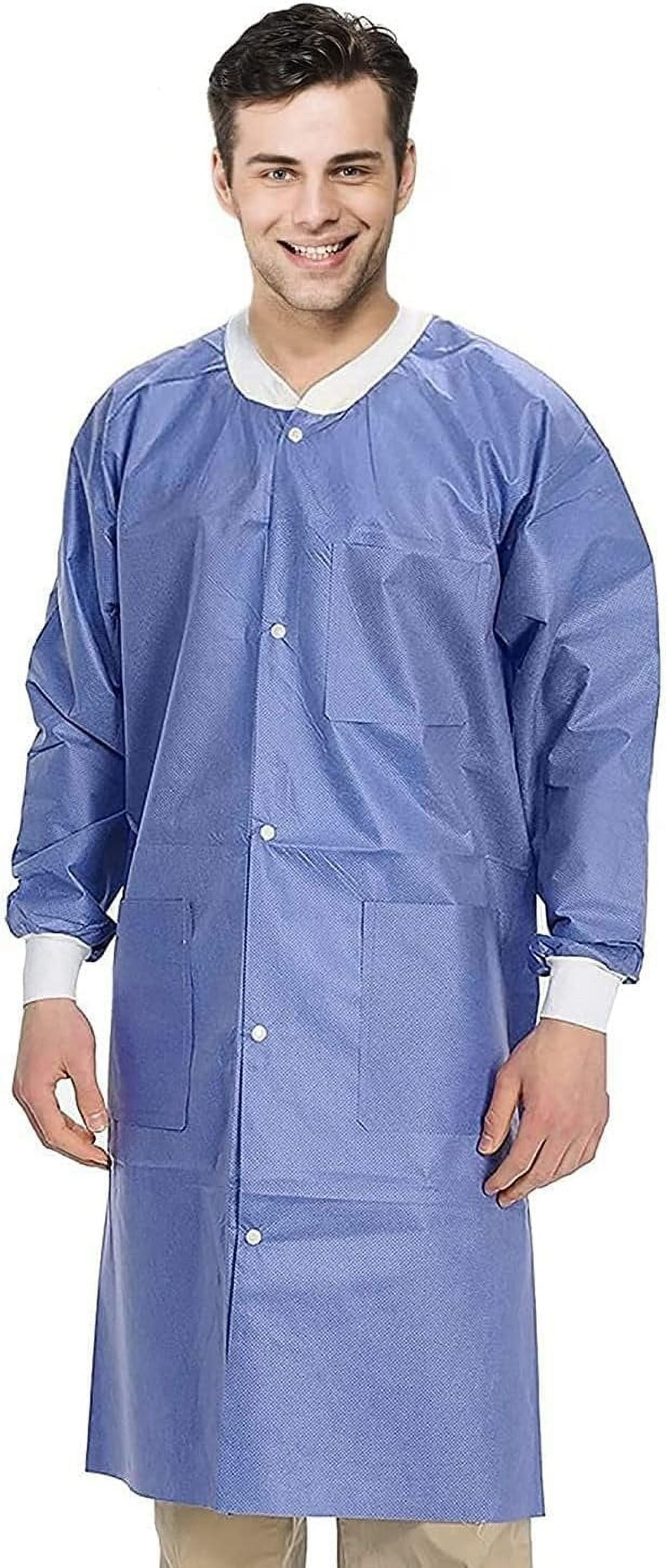 Disposable Lab Coats for Adults, X-Large. Pack of 10 Blueberry SMS Knee ...