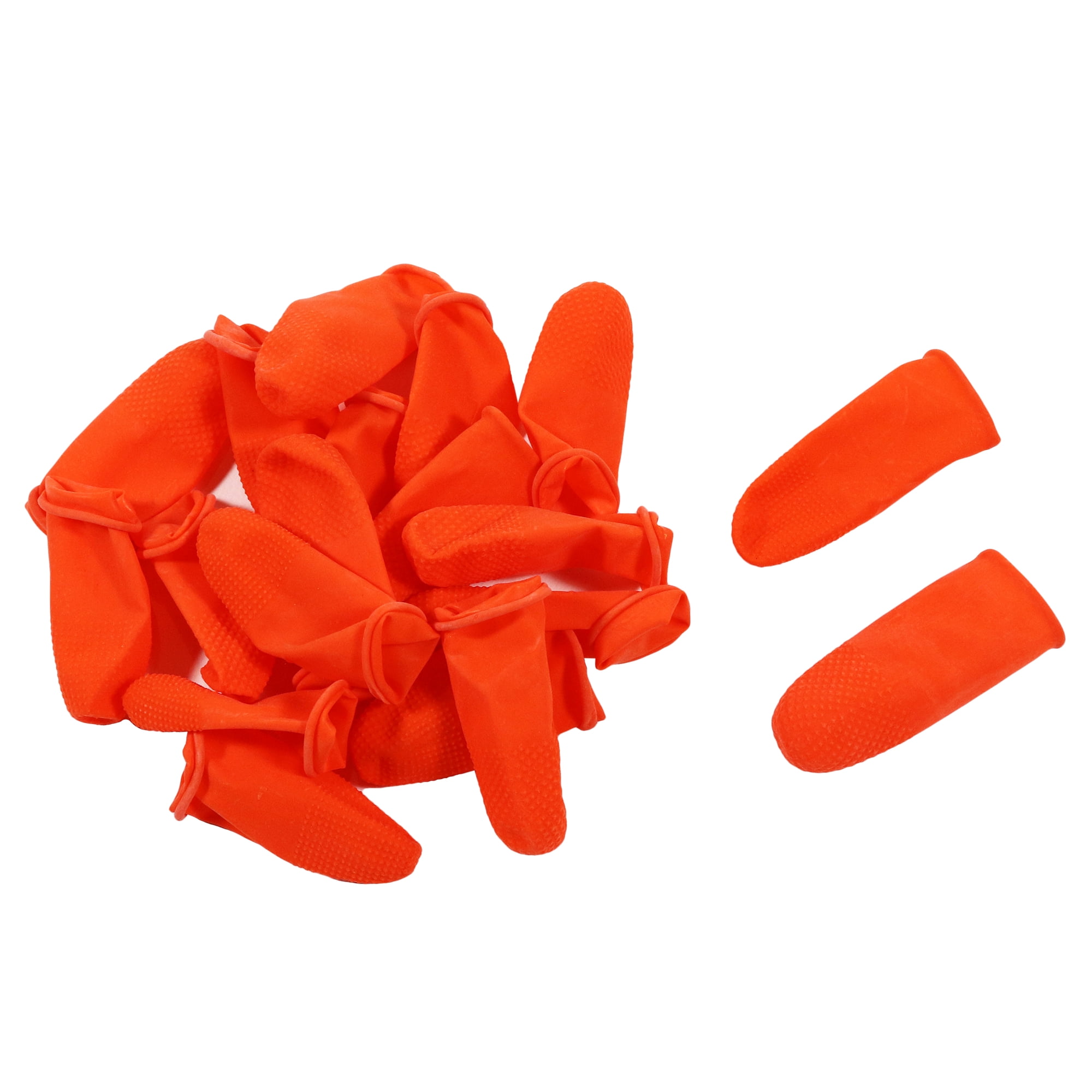 Disposable Latex Finger Cots 100pcs (LARGE), Orange Anti-Slip Anti ...
