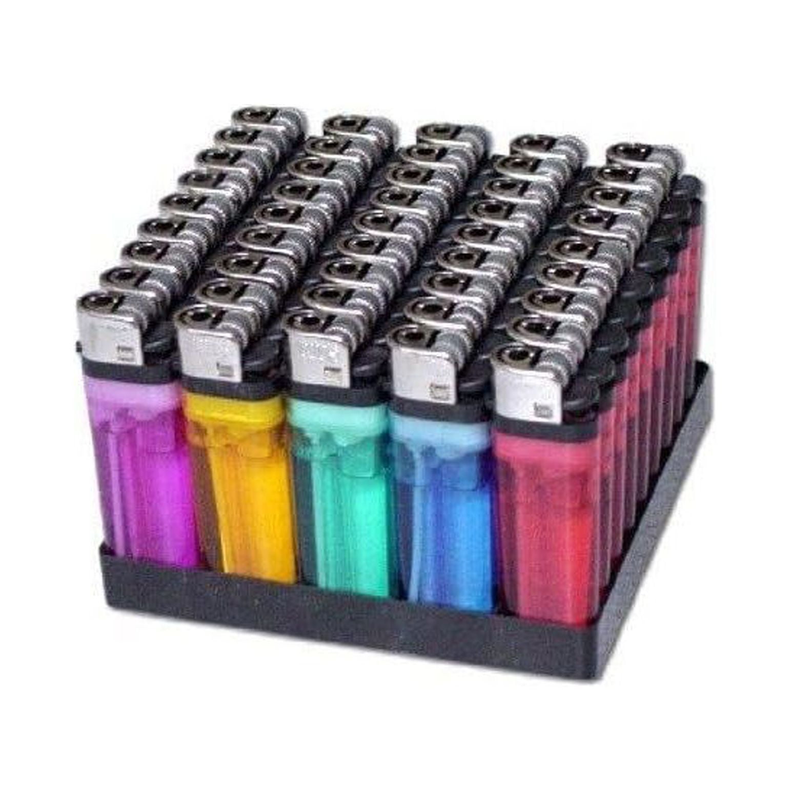 Disposable Lighters, Assorted Colors With Stand. Sold As a 50 Pack ...