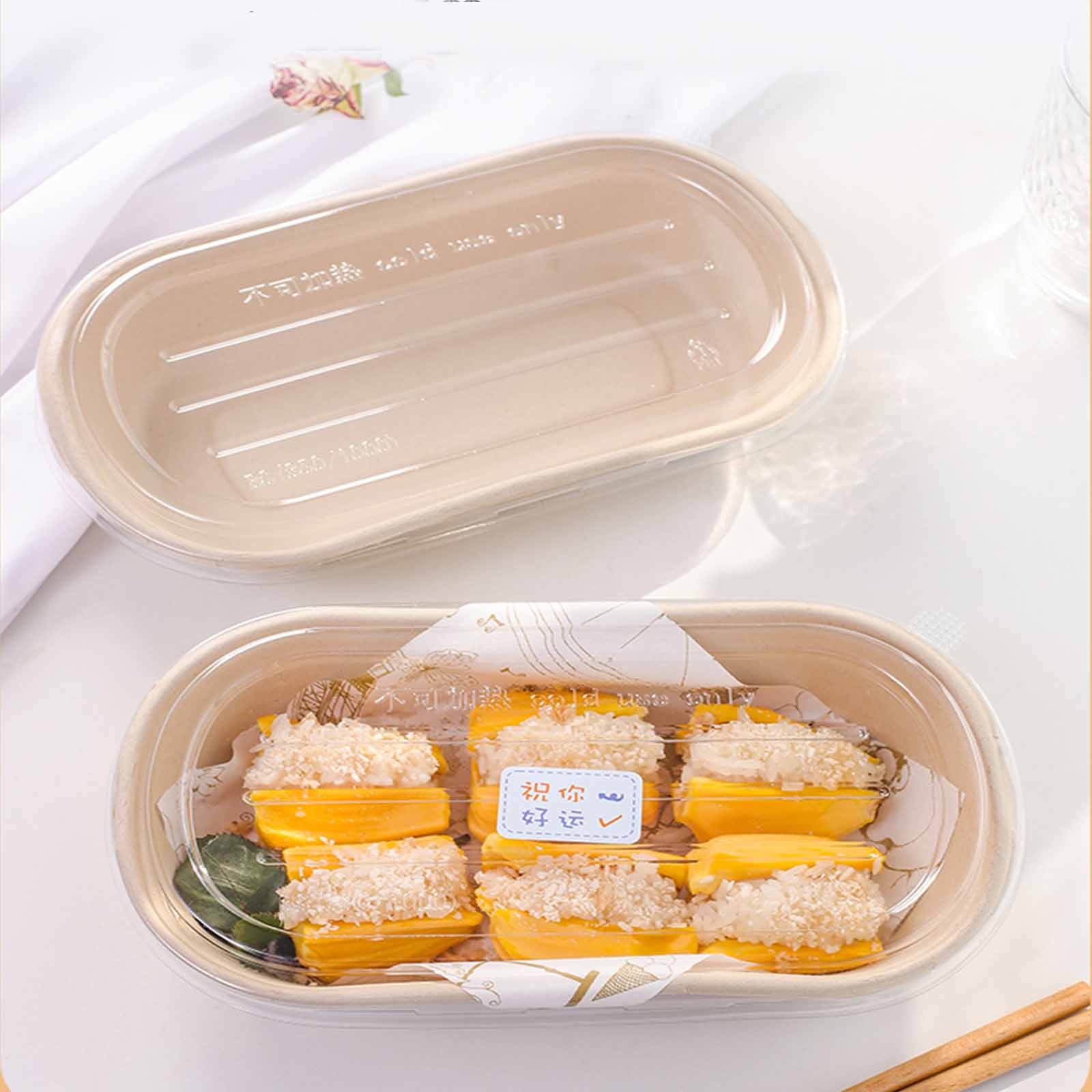 Disposable Lunch Boxes, Biodegradable Meal Containers, Leak-Proof Lid ...