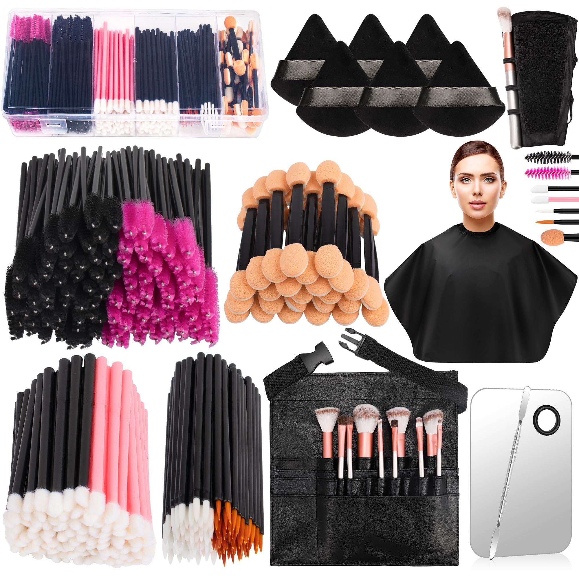 Disposable Makeup Applicators Kit, TSF6 Includes Disposable Mascara ...