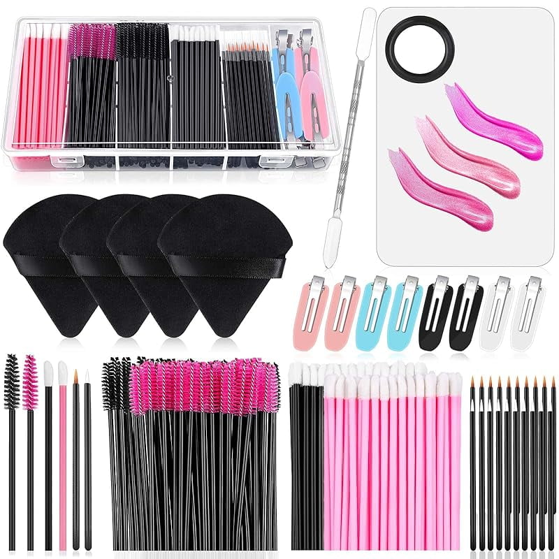 Disposable Makeup Applicators Kit with Triangle Puff Mixing Palette ...