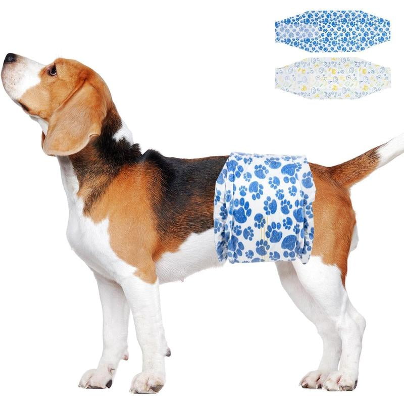 Disposable Male Dog Wraps 40ct, Small Leak-Proof Belly Wraps with ...