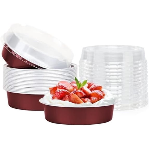 Disposable Mini Pie Tins with Lids, 20 Pack 4” 7.3oz 215ml Small Round ...