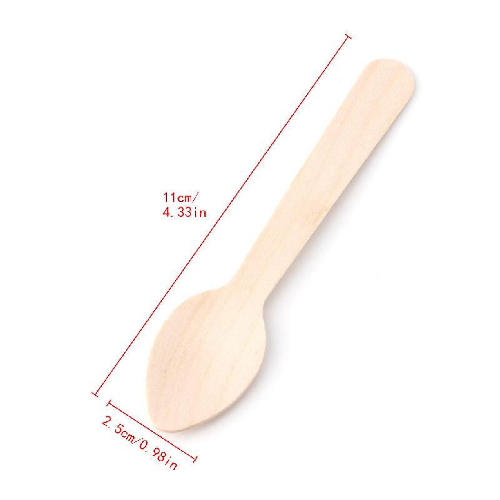 Disposable Mini Spoon Set of 100 Miniature Wooden Cutlery Gadget Tool ...