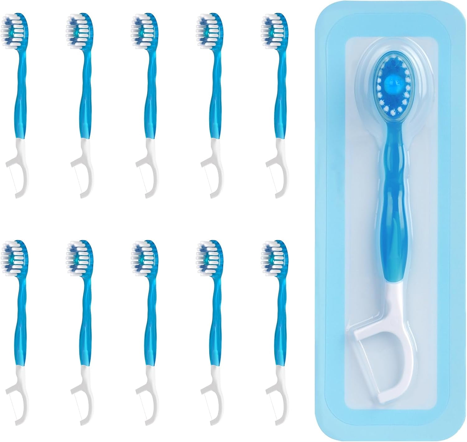 Disposable Mini Travel Toothbrushes, 5-in-1 Pre-Pasted Mini-Brush+Floss ...