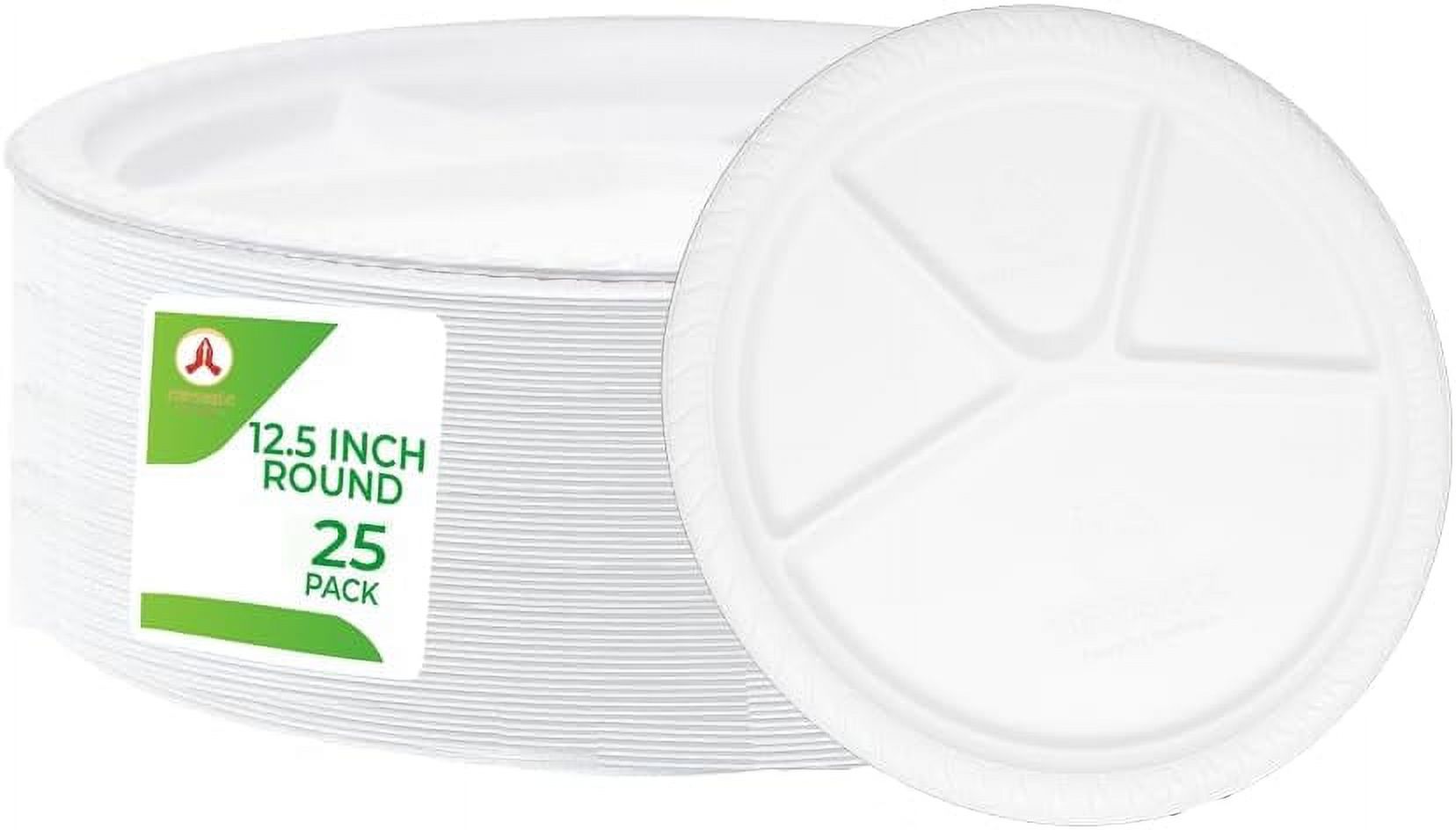 Disposable Namaste 25 Party Dinner Plates, 12.5 inch Platter Size, Eco ...