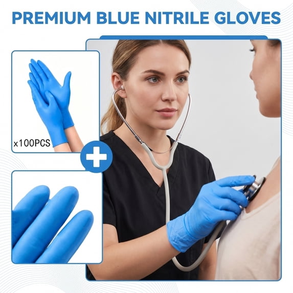 Disposable Nitrile Exam Gloves, Medical Grade Durable Blue Xl, 100 Pcs ...
