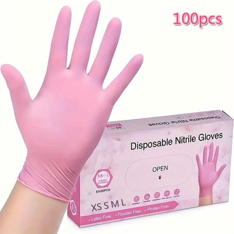 Disposable Nitrile Gloves, 100pcs/set Waterproof & Anti-static Gloves ...