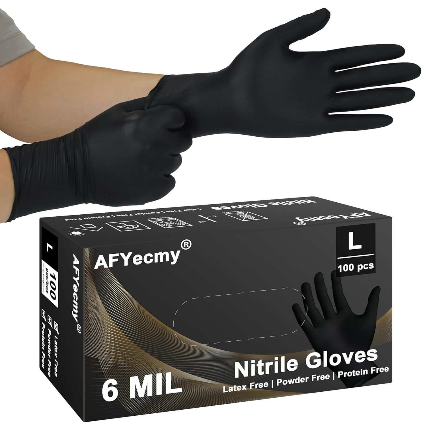 Disposable Nitrile Gloves, Chemical Resistant, Powder and Latex Free ...