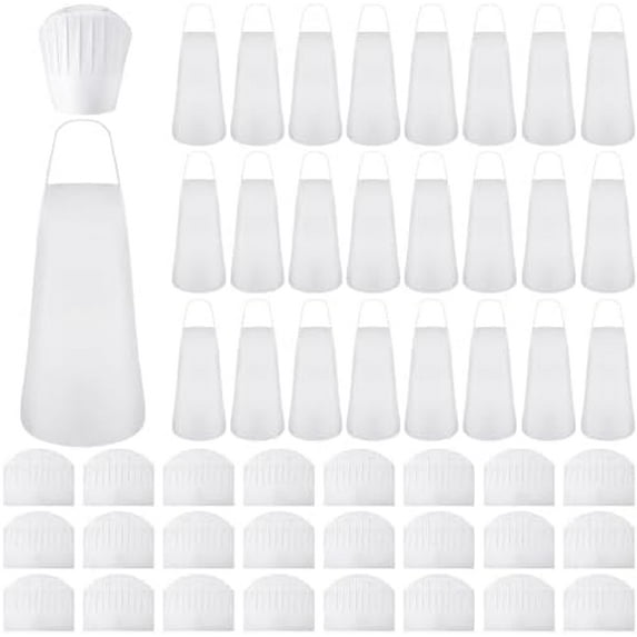 Disposable Non Woven Apron Chef Hat Set, Adult Kitchen Aprons ...