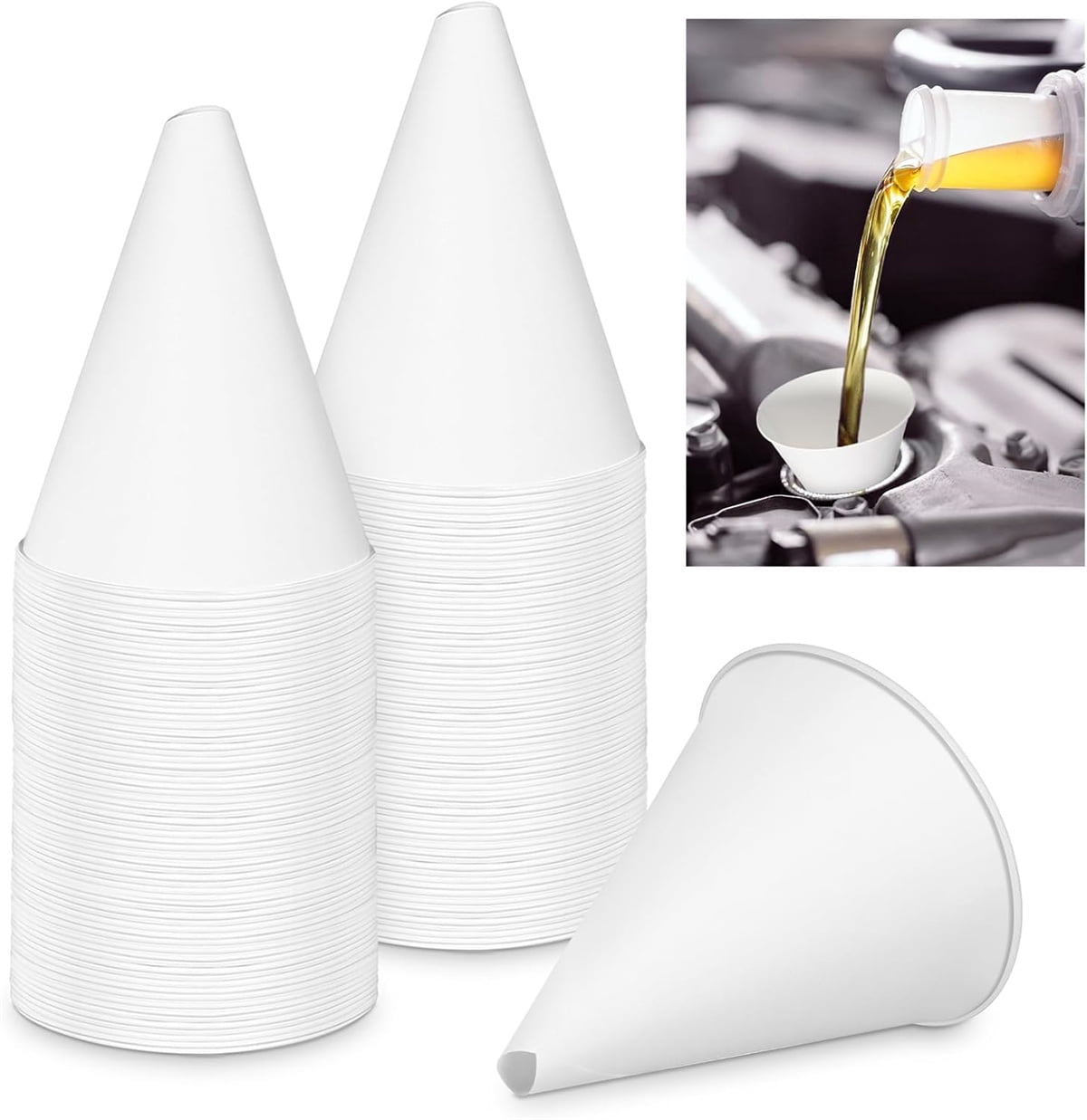 Disposable Oil Change Funnel - Car Oil Paper Funnel, Single Use Oil ...